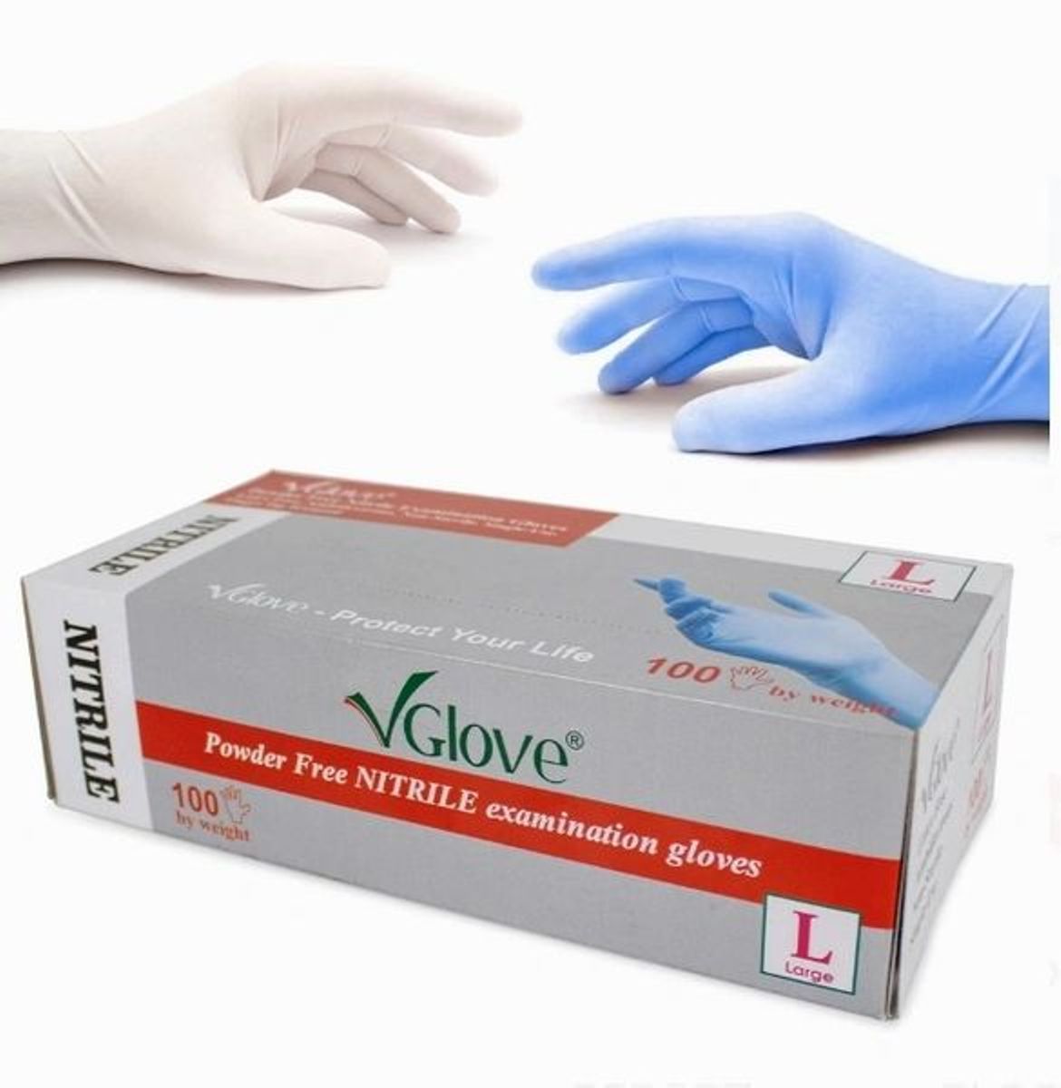 VGlove Nitrile Examination Gloves – Powder-free 100 Pcs For Sale